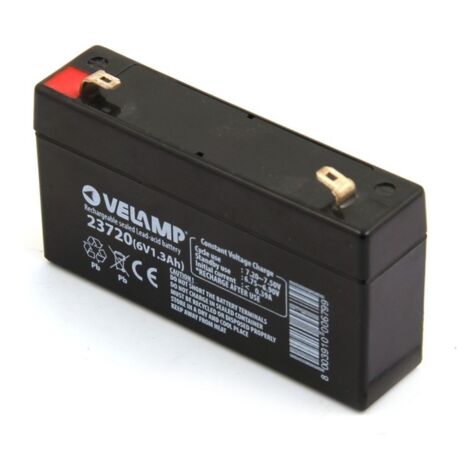 Batterie plomb rechargeable 6V 1,3Ah avec connexions Faston F1 - VELAMP ...