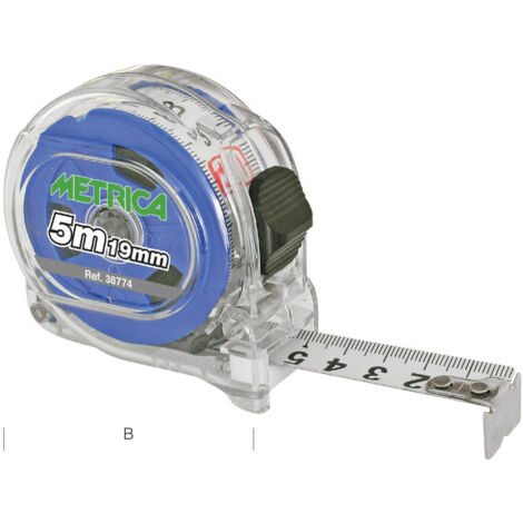 Metre ruban transparent double graduation bleu METRICA - 38774