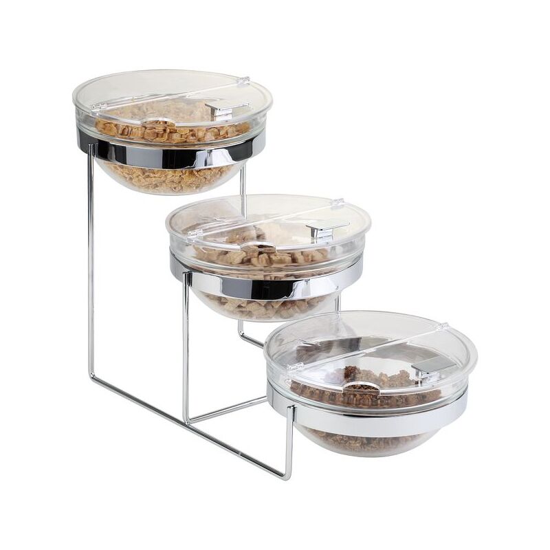 APS Buffet-Gestell 3-stufig, 7-tlg, bestehend aus: 3 Glasschüsseln ø