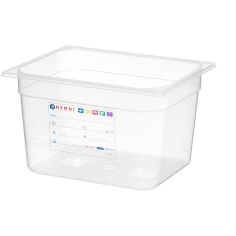 HENDI Gastronorm-Behälter 1/2, GN 1/2, 12,5L, Transparent, 325x265x(H)200mm