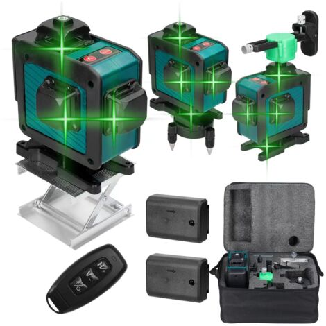 Nivel de alta precisión de 16 líneas con nivel láser verde giratorio autonivelante, ideal para ...