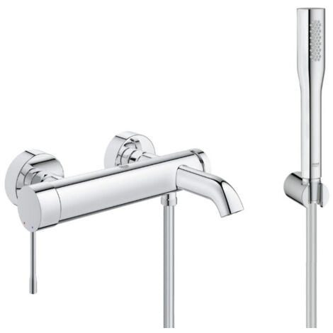 Grohe Set vasca/doccia Miscelatore meccanico Essence + doccia a bastone ...