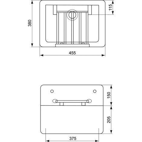 Porcher Lavandino 46 x 38 cm con griglia porta secchio, bianco (S593901)