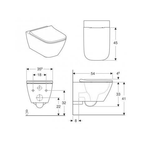 Grohe Pack Telaio + vaso Geberit Smyle Square + sedile Softclose ...