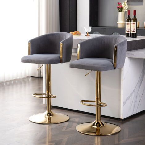 Set di 2 sgabelli da bar girevoli moderni, sedie da cucina regolabili ...