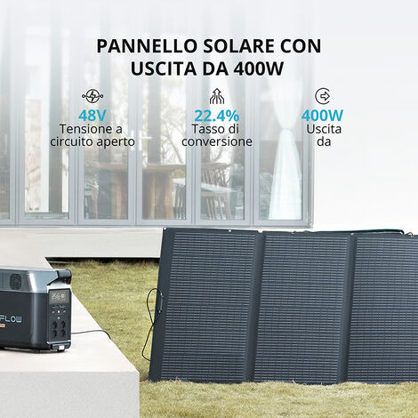 ECOFLOW Generatore solare DELTA Pro 3,6KWh/3600W con pannello solare da ...
