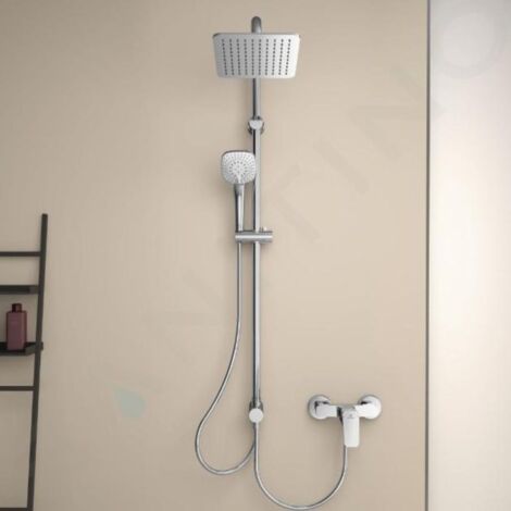 Columna de ducha IDEAL STANDARD Idealrain cube cromo + microfibra