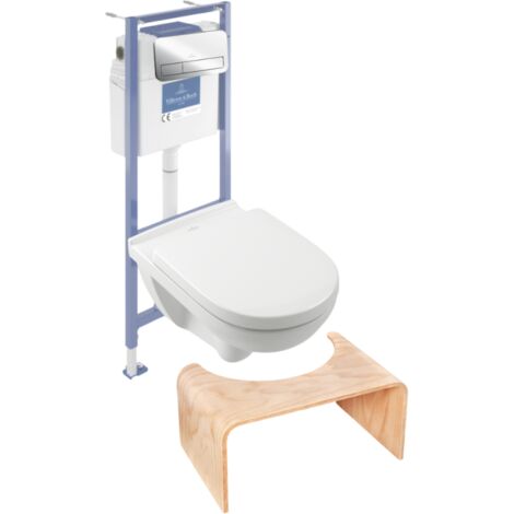 Pack inodoro VILLEROY ET BOCH O novo sin reborde con asiento de cierre ...