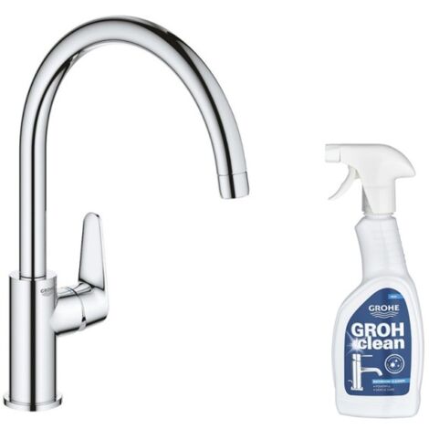Grifo de cocina GROHE Start Curve Quickfix cromado + limpiador GrohClean