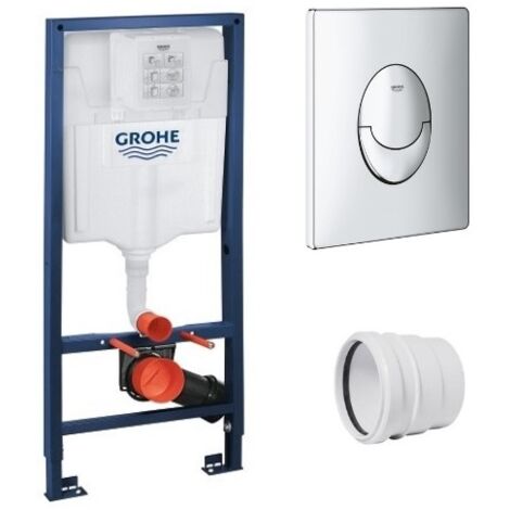 Estructura soporte GROHE + Mando WC suspendido GROHE Skate Air Cromo
