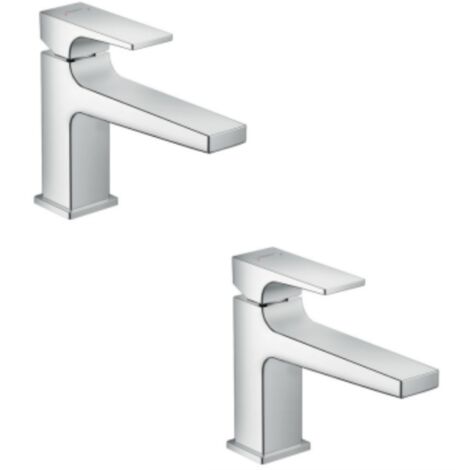 Juego de 2 mezcladores de lavabo HANSGROHE Metropol 100 con caño largo ...