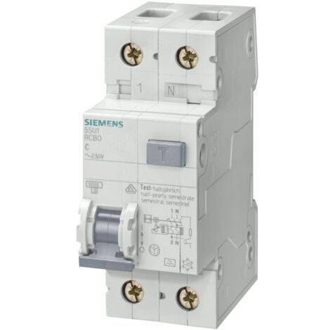 Magnetotermico differenziale Siemens 10A 1P+N 300MA AC 6KA 2 Mod 5SU16561KK10