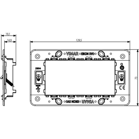 Vimar Eikon - supporto 4 moduli 21614