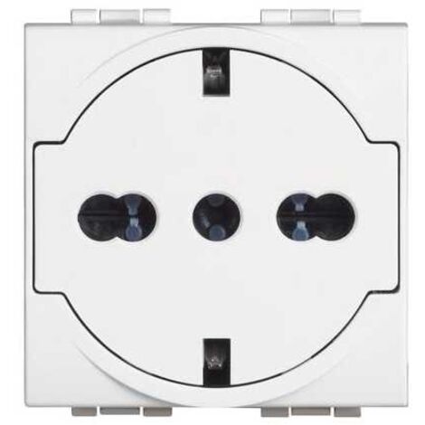 Presa schuko Bticino LivingLight FLAT con protezione bianca 10/16A ...