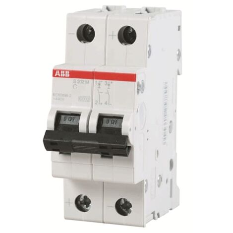 Interruttore magnetotermico ABB 2P 6A 10KA C 2M S202M S550260
