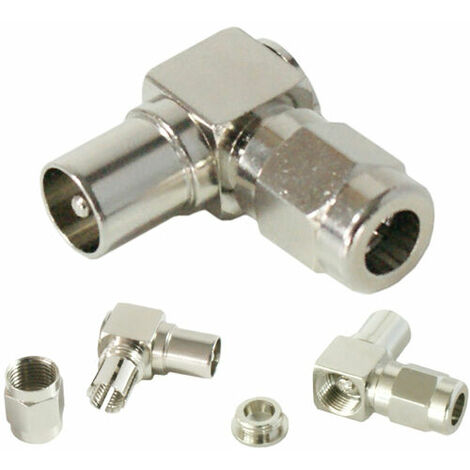 Right Angled TV Aerial Male Connector 90 Degree RF Coaxial Plug Adapter