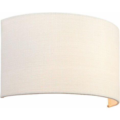 Fabric LED Wall Light Vintage White Semi Circle Linen Shade Sleek Lamp ...
