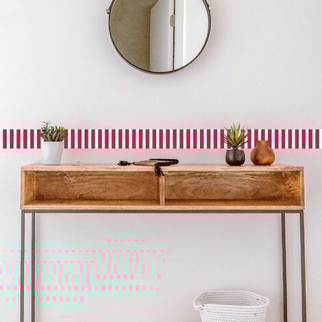 Frise décorative adhésive, rayures tendance rouge fushia superbe, 10 cm ...