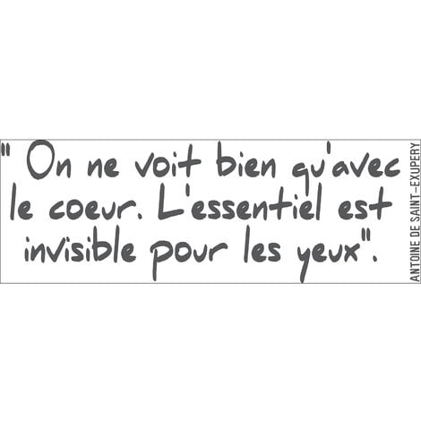 Sticker Autocollant Citation "L'Essentiel est Invisible pour les Yeux ...