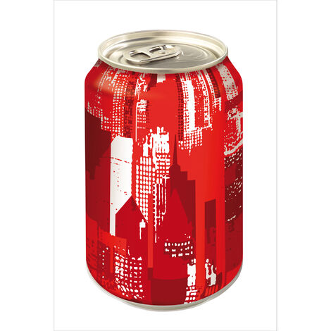 Sticker mural décoratif 68x48cm, illustration cannette soda New York