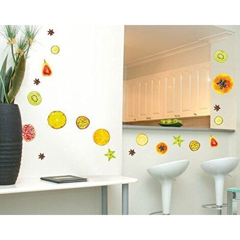 Sticker mural autocollant Coeurs de Fruits Exotiques 48 cm X 68 cm ...