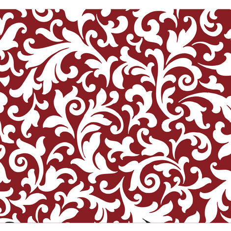 Papier peint intissé 270x250 cm, rouge volutes classiques, style ...