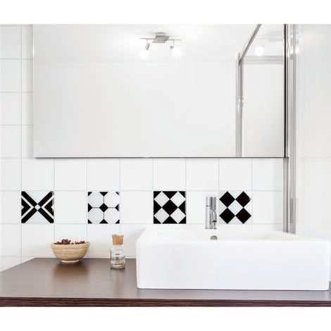 Stickers Carrelage 3D Relief Autocollant 15x15 cm, x4 - Design ...