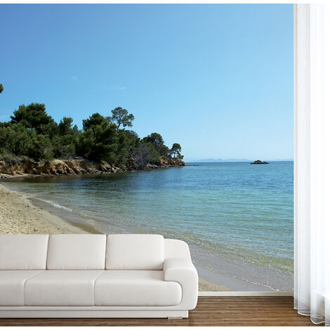 Papier peint panoramique bord de mer avec rochers, 250 cm X 270 cm ...