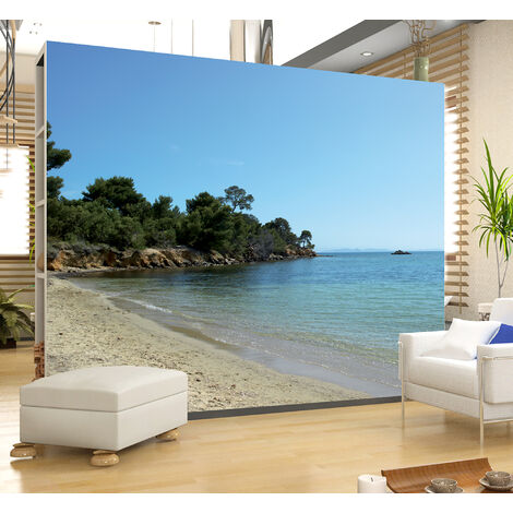 Papier peint panoramique bord de mer avec rochers, 250 cm X 270 cm ...