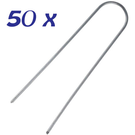 Kit 50 Picchetti Zincati a U fissaggio prato reti teli pacciamatura ...