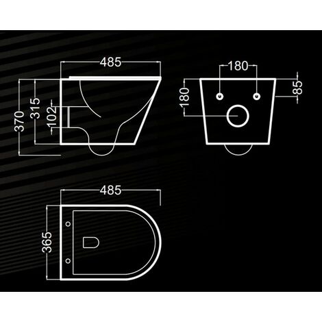 Inodoro Suspendido Empotrado Rimless Blanco Brillo Vater Colgante de ...