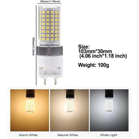 Ampoule à LED G12 16W Blanc Chaud, ampoule maïs bi-pin (équivalent 150W ...