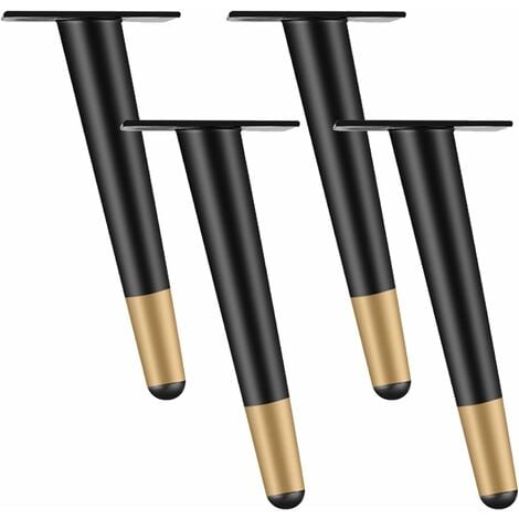 Set de 4 Pieds de Meuble 10cm Pieds pour Table Chaise en Métal avec Base Silencieuse ...