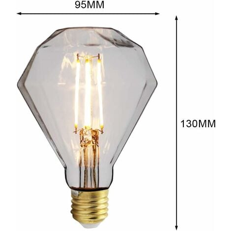 Led Ampoules Vintage Ampoule 4W Diamant Edison Ampoule G95 220/240V E27 Spécialité Ampoule ...