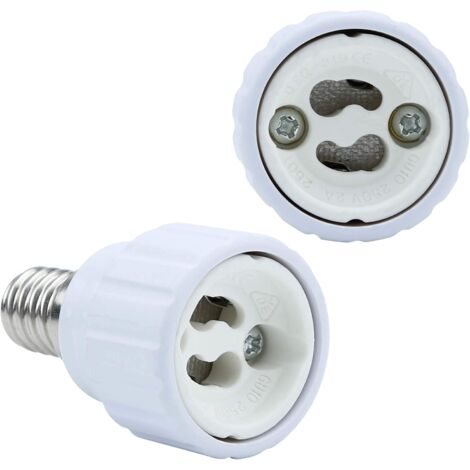 4X Douille de Lamp Adaptateur E14 à GU10 en Blanc - Jeu de 4 ...