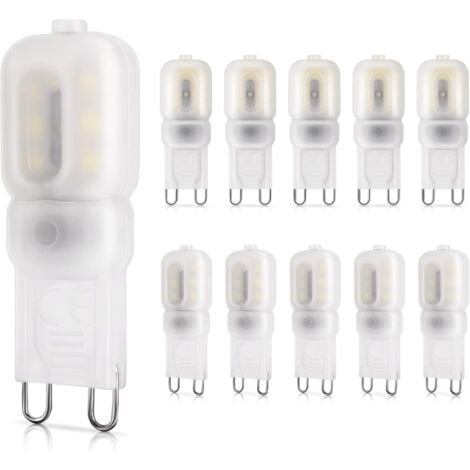Ampoule LED G9 2W, Équivalent à 20W halogène, 260LM, Lumière blanc froid 6000K, Non-dimmable ...