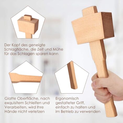 Marteau à Maillet En Bois De Hêtre Avec Poignée Confortable Surface De ...