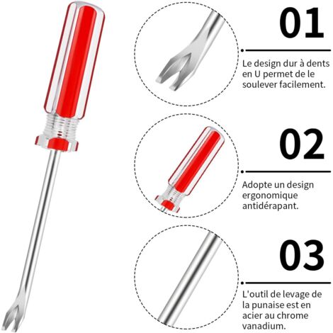 Kit de tire-clous Extracteur de clous en V de 3 mm Tack Lifter Arrache ...