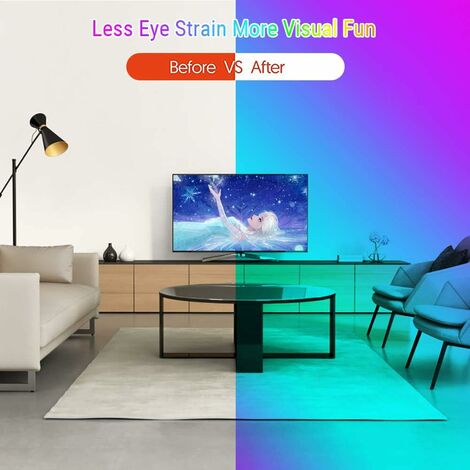 Ruban LED 4M, Bande LED Lumineuse USB Couleur Néon 120LEDS Et 16RGB ...