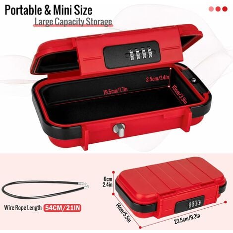 Coffre-fort Portable, Coffre Fort Sécurisé Mini Coffre Fort de Voyage ...