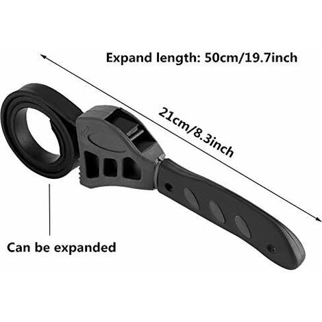 Clé à Sangle Universel Spanner Réglable Clef à Molette en Caoutchouc de ...