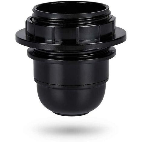 Douille a vis e27 noire - Douille lampe e27 anneau en plastique - Douille ampoule e27 - Support ...