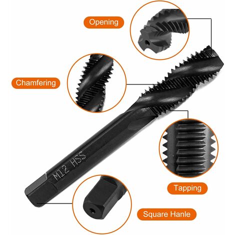 7 pièces Tarauds à filetage hélicoïdal en nitrure, HSS 6542 taraud à ...
