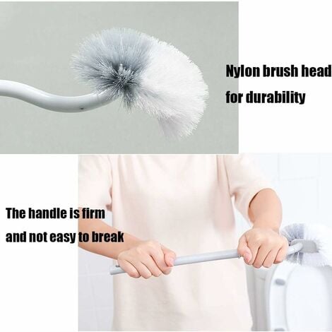 Brosse de Rechange Brosses à WC, Brosse de Toilette en Plastique à Long Manche avec Poils ...