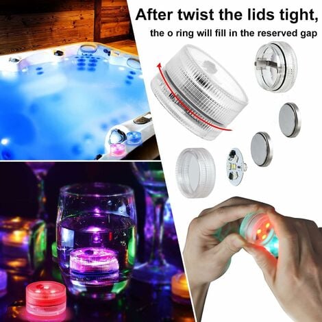 10 pcs Mini Lumières LED Submersible, Mini Led Lampe Aquarium,Lampe sous-Marines Étanche RGB ...
