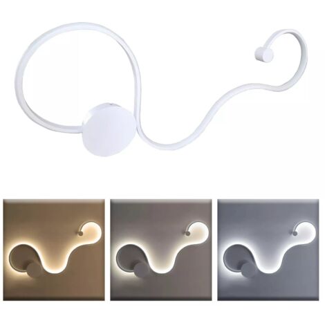 MAKA Applique LED 20W Curvo Bianco, Lampada Moderna da Parete ...
