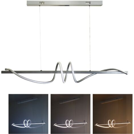 MAKA Lampadario LED a Sospensione 65W Design Onde Luce Calda Naturale ...