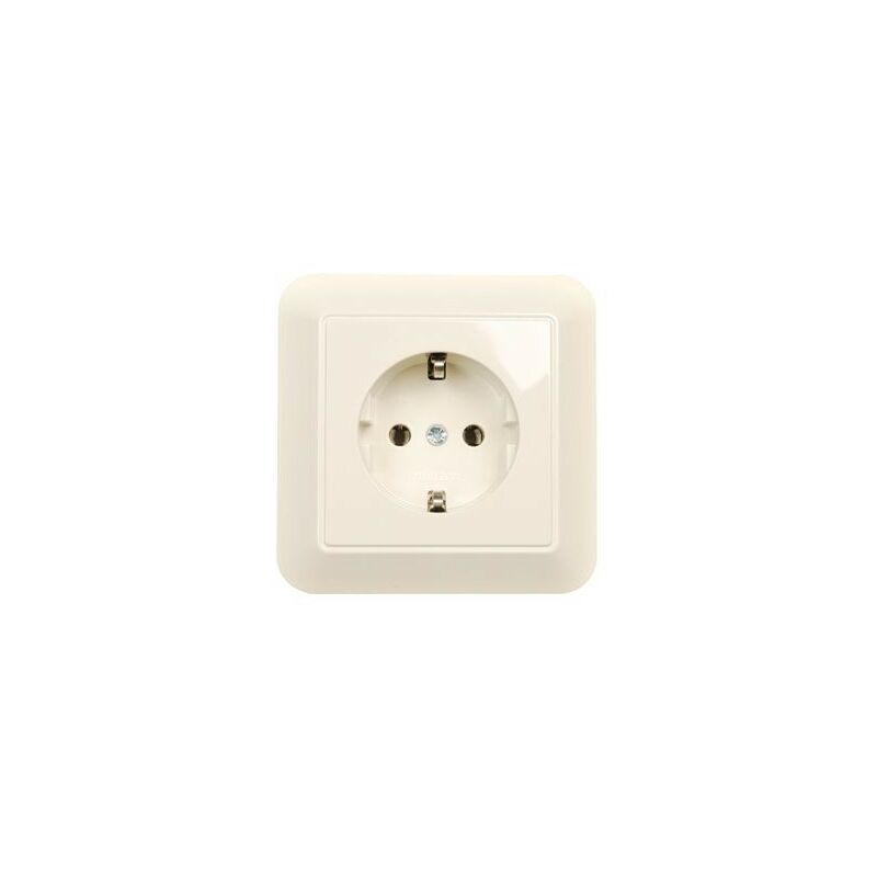 Prise SCHUKO Merten con plato. Inserción de brillo polar blanco 1-M