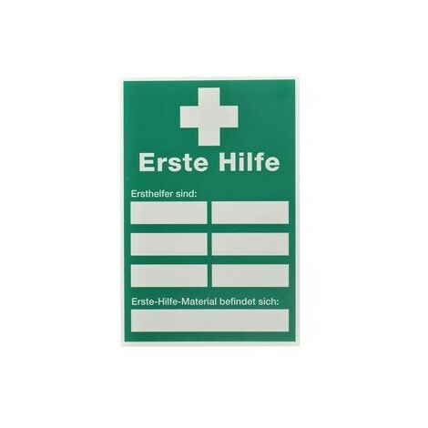 Panel ’Erste Hilfe/Ersthelfer’ 300 x 200, plástico