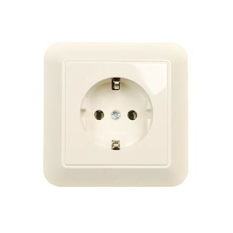 Prise SCHUKO Merten con plato. Inserción de brillo polar blanco 1-M